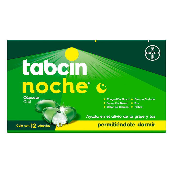 BAYER TABCIN NOCHE CAJA CON 12 CÁPSULAS – One Pharmacy