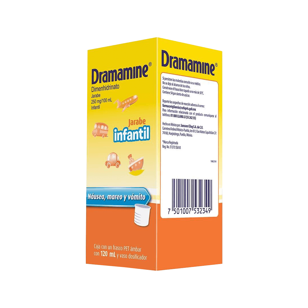 DRAMAMINE (DIMENHIDRINATO) JARABE 250 MG/100 ML FRASCO C/120 ML – One ...