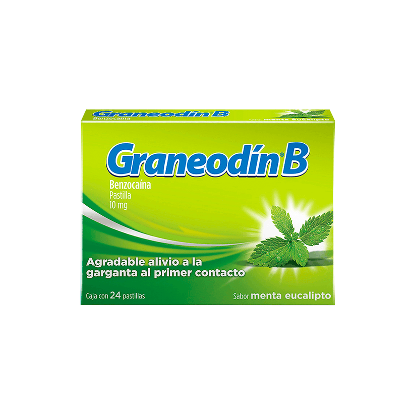 GRANEODIN B MENTA EUCALIPTO (BENZOCAINA) PASTILLAS 10 MG CAJA C/24 ...