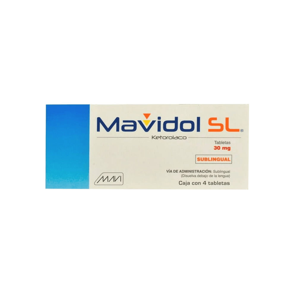 MAVIDOL SL (KETOROLACO) TABLETAS 30 MG CAJA C/4 – One Pharmacy