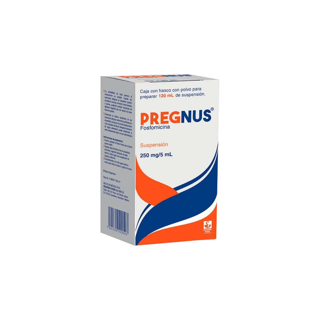 PREGNUS (FOSFOMICINA) SUSPENSION 250 MG/5 ML FRASCO C/120 ML – One Pharmacy