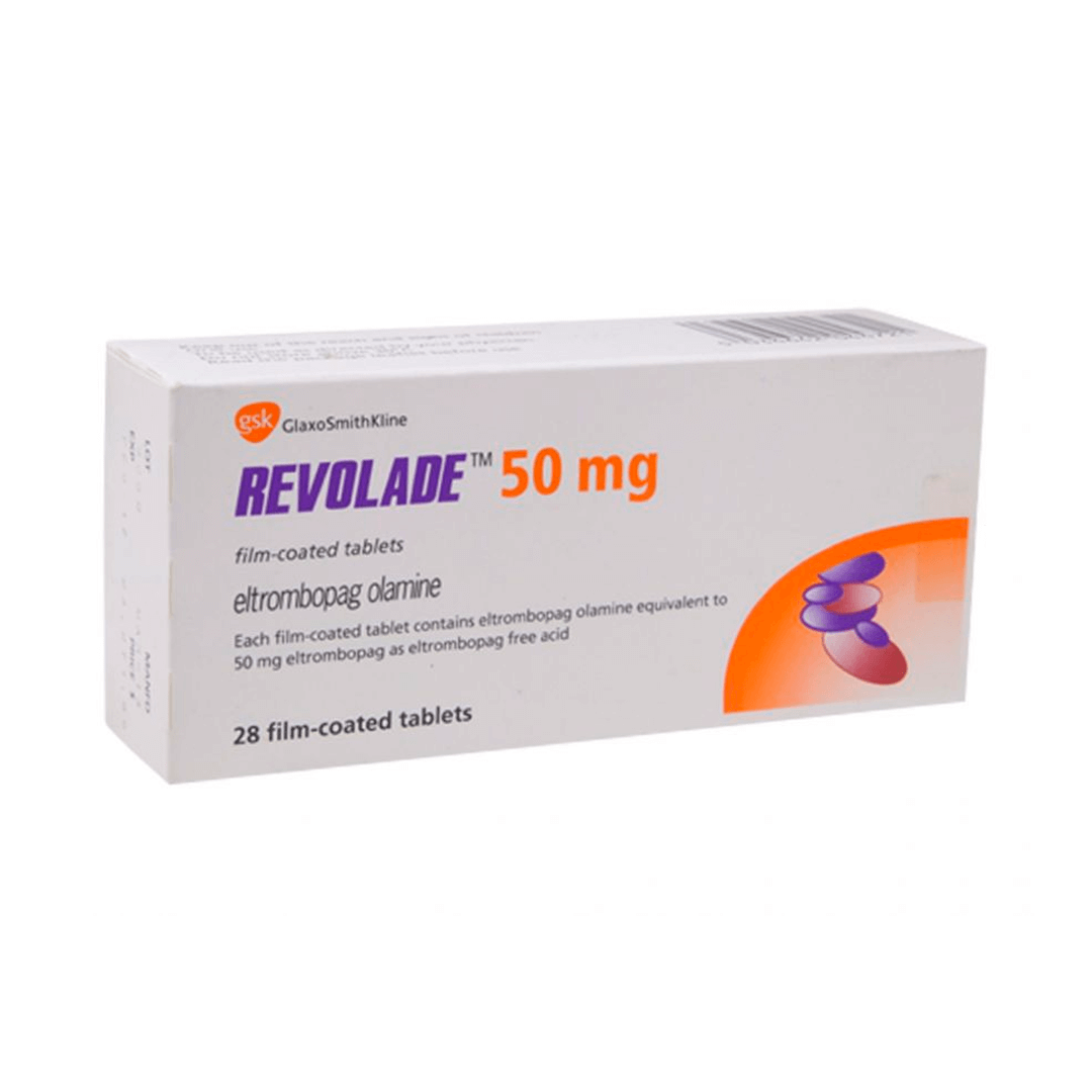 REVOLADE (ELTROMBOPAG) TABLETAS 50 MG CAJA C/28 – One Pharmacy